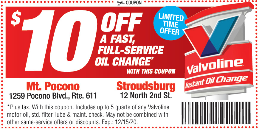 $10 OFF ON A FAST FULL-SERVICE OIL CHANGE | Online Printable Coupons ...