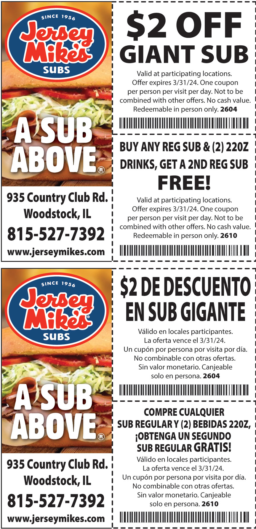 Coupons for jersey mike's subs store